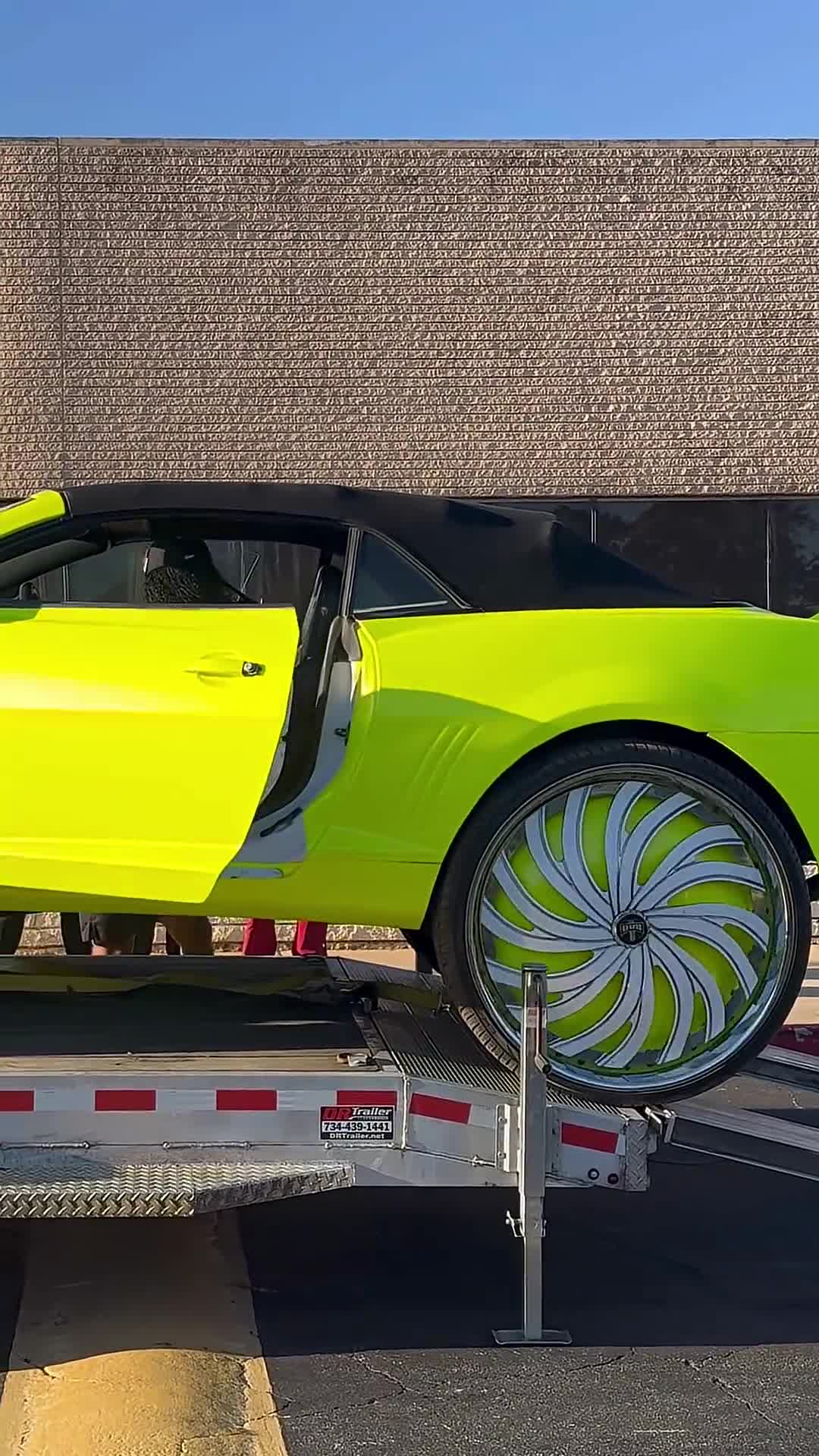 Chevy Camaro Vert on 32’s DUB Floaters Coming Off Transport