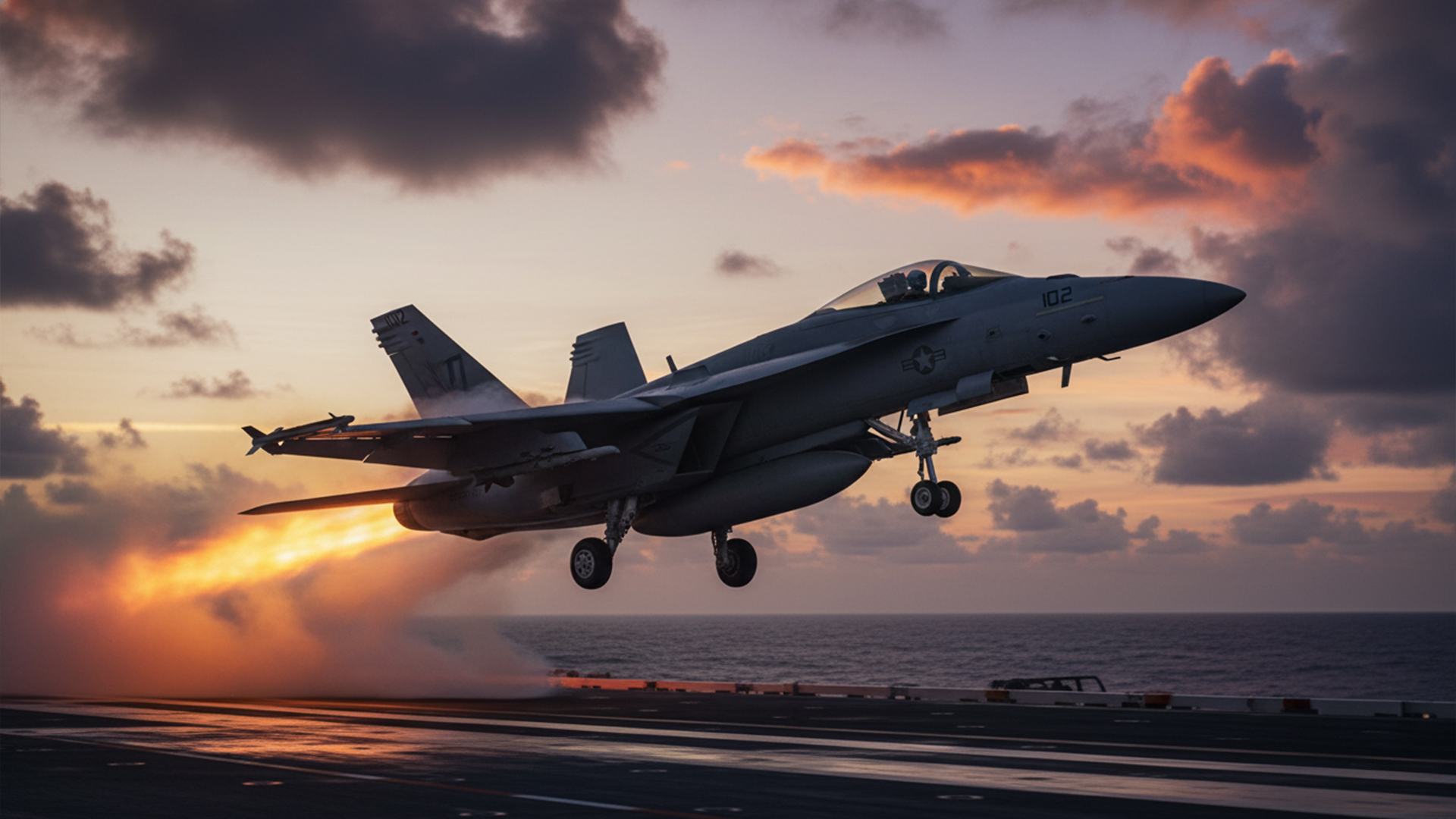 Multiple US Aircrafts Lift Off From Nimitz Aircraft Carrier