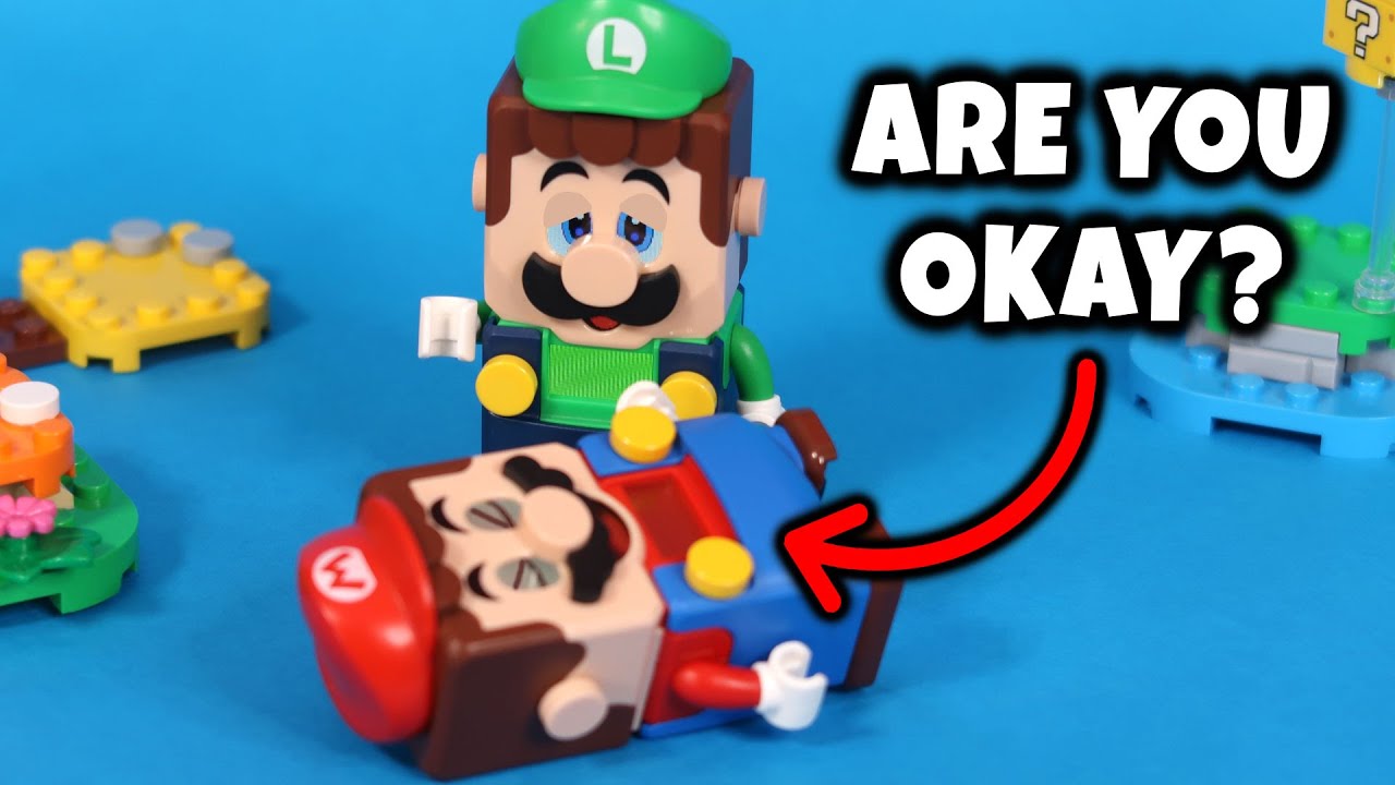 Luigi se preocupa por Mario 😰 (todas las interacciones) Lego Super Mario