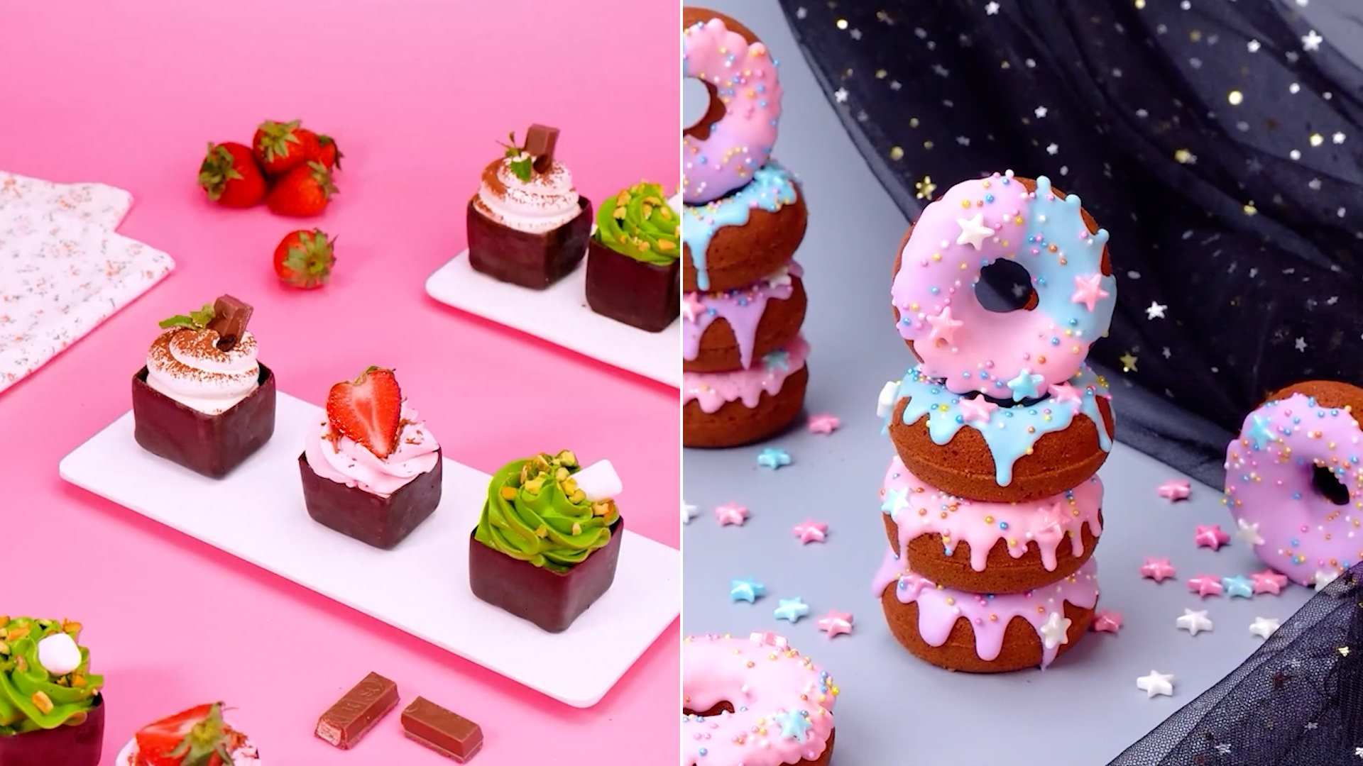 Mini Dessert Cups & Galaxy Glazed Donuts