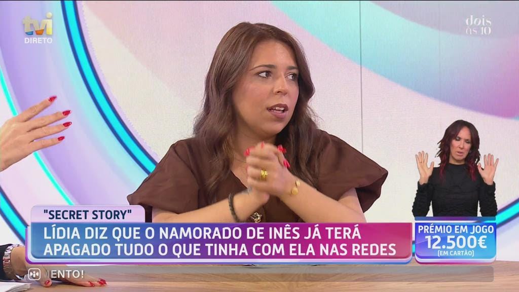 Lídia revela que ex-namorado de Inês está insatisfeito com a concorrente do «Secret Story»