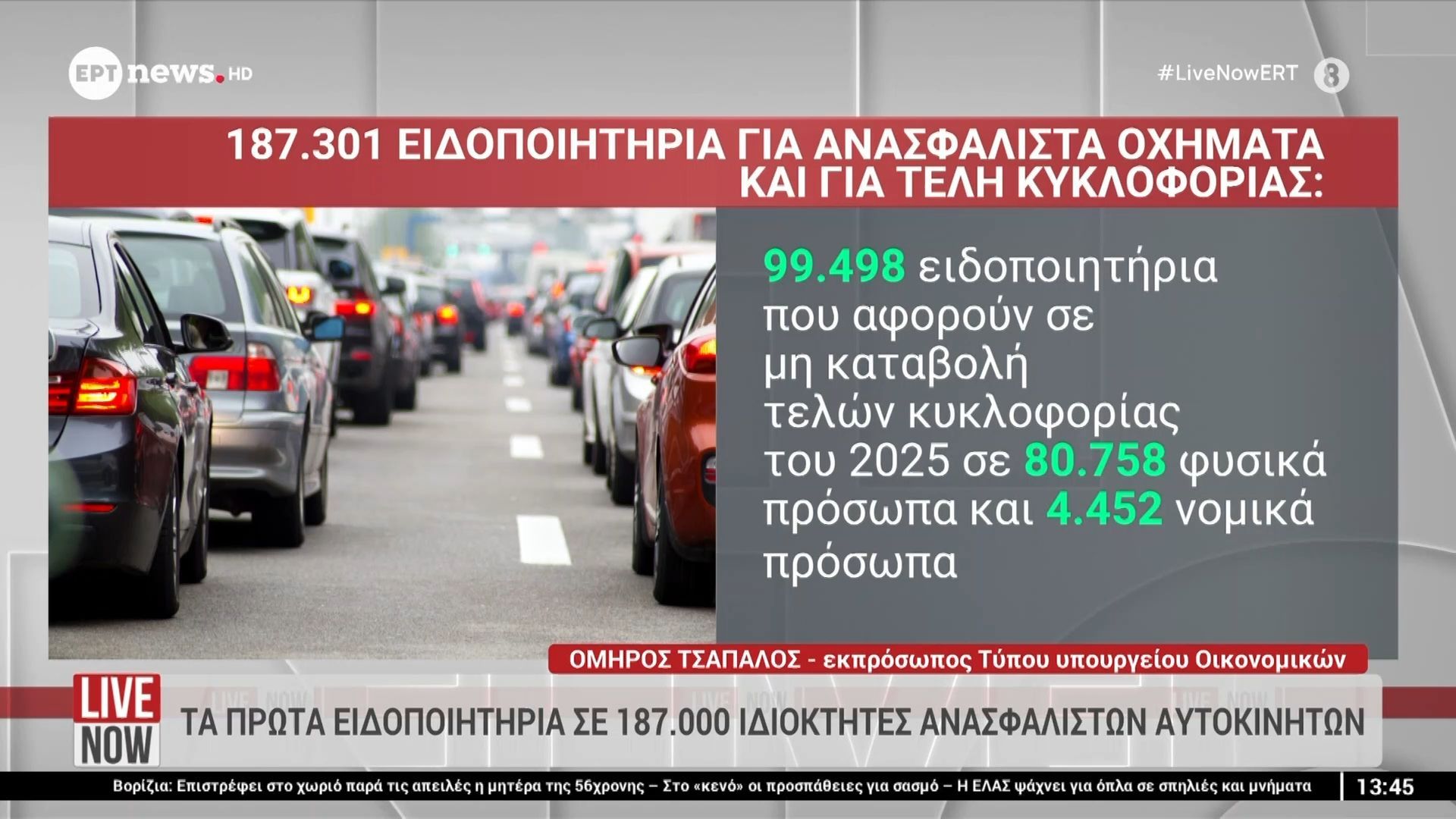 Τα πρώτα ειδοποιητήρια σε 187.000 ιδιοκτήτες ανασφάλιστων αυτοκινήτων