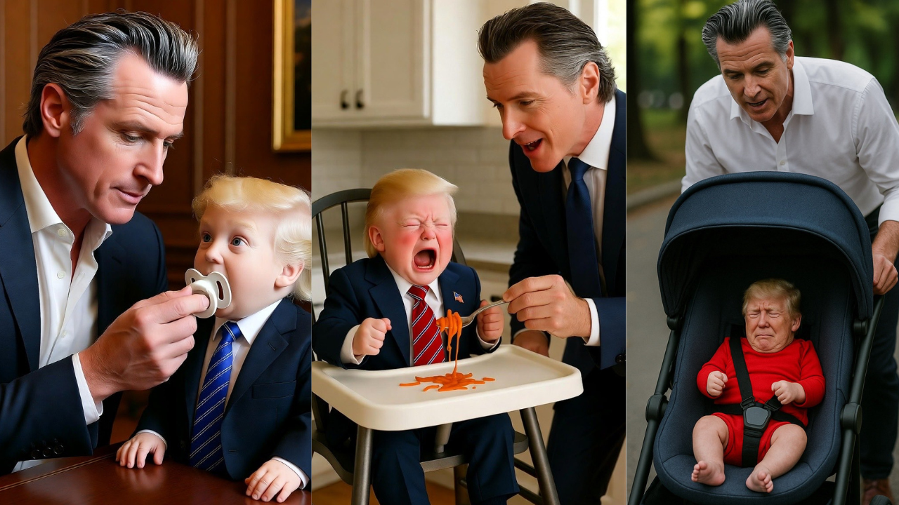 Diaper diplomacy: Newsom’s 'baby Trump' meme goes viral after Democrats ...