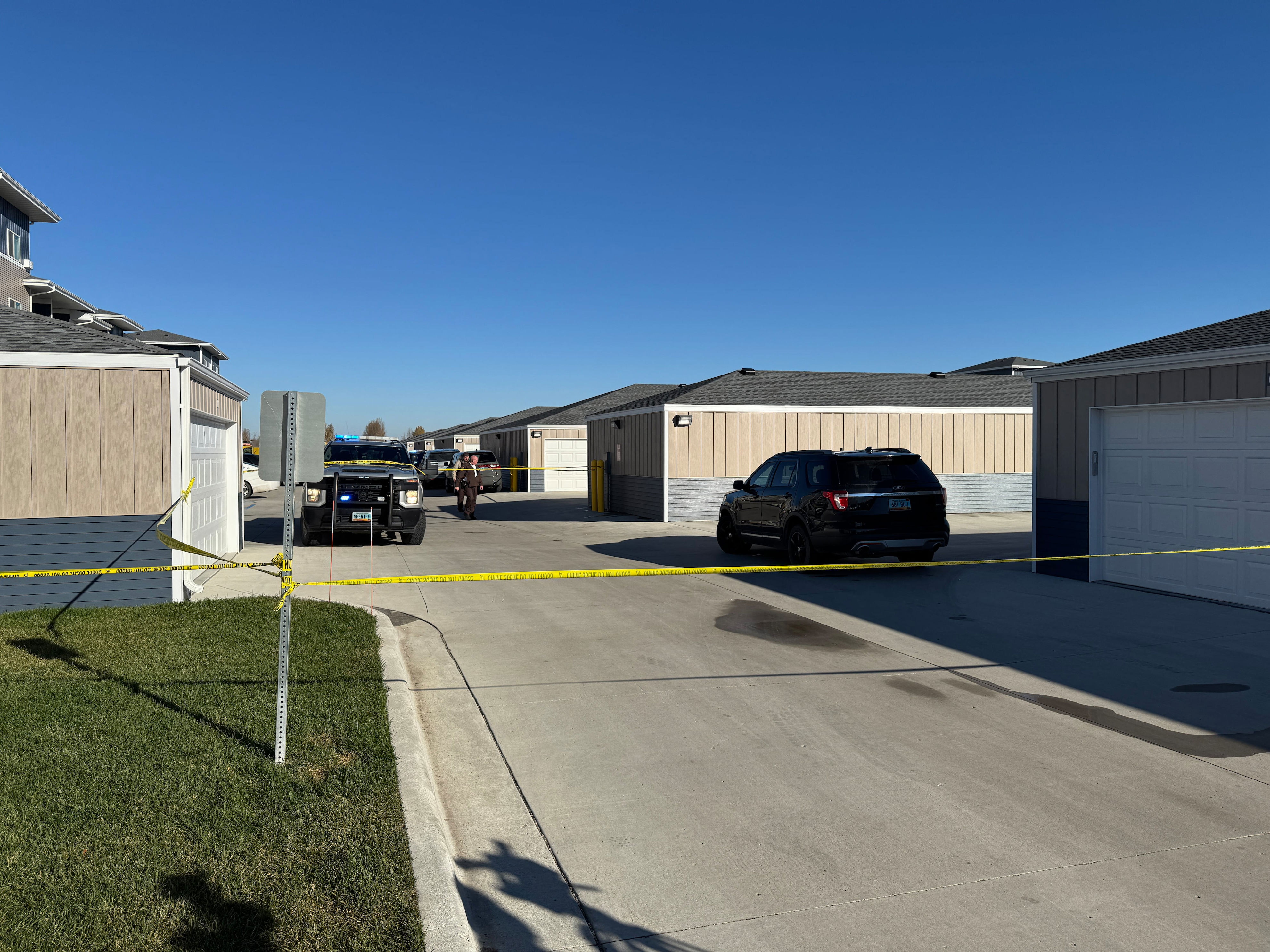 Crime scene tape and heavy police presence in Horace