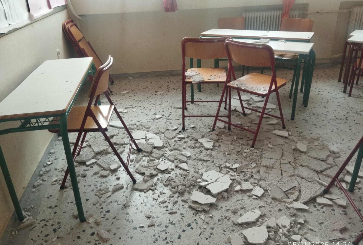 Πόρτο Ράφτη: Έπεσαν σοβάδες σε κεφάλια μαθητών δημοτικού - Δύο τραυματίες