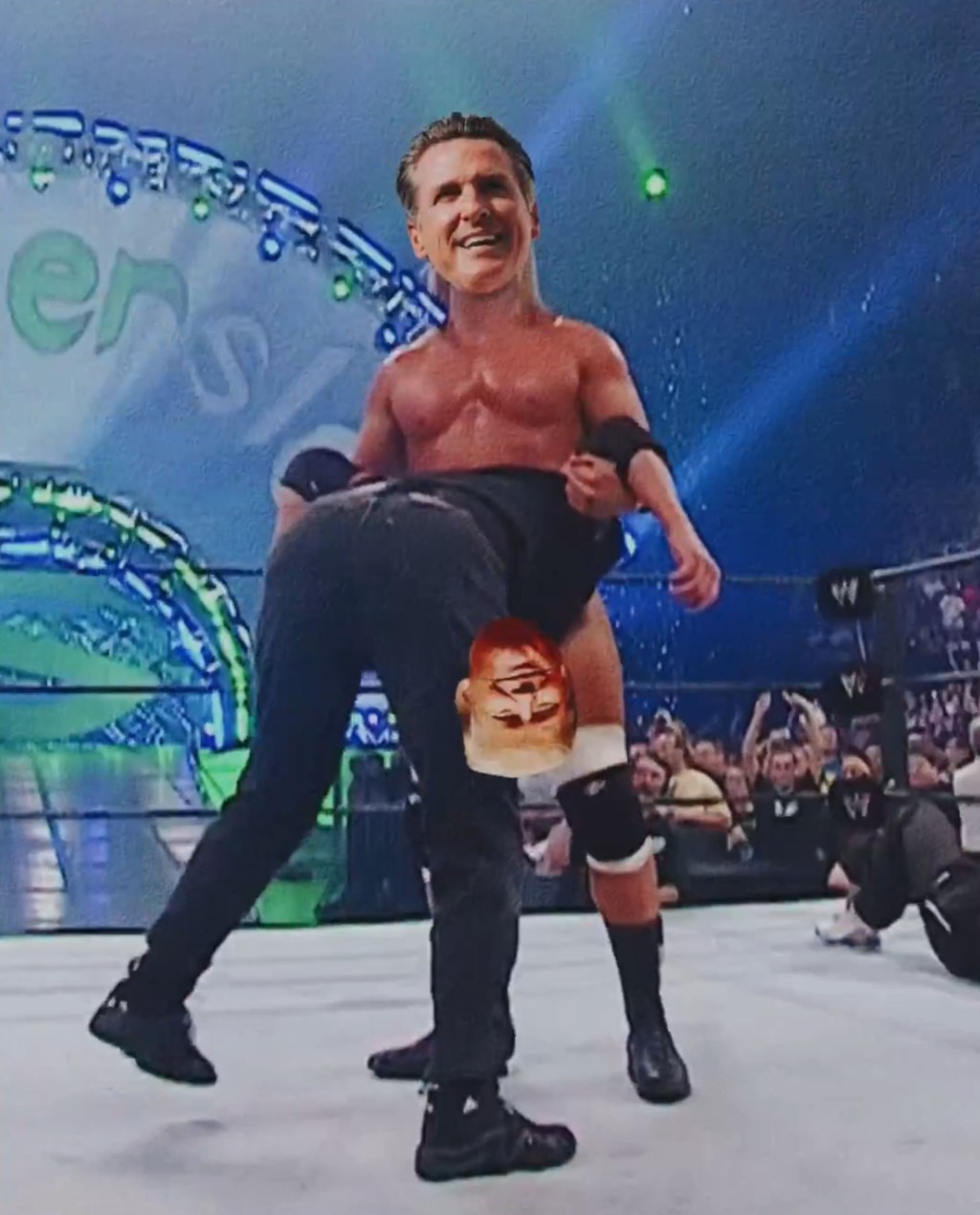 Newsom posts bizarre ‘Royal Rumble’ wrestling video of him beating up ...