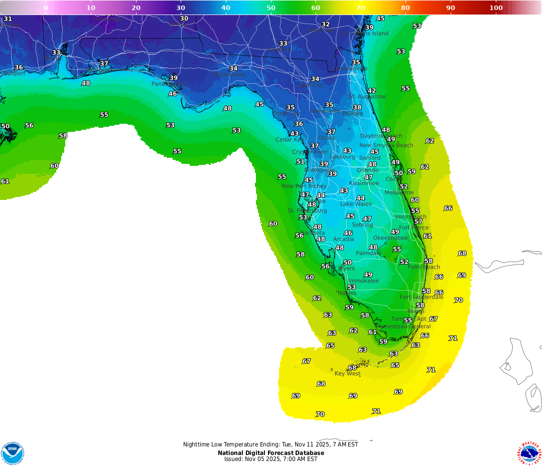 Cold front bringing lowest temps of season to Florida next week, but ...