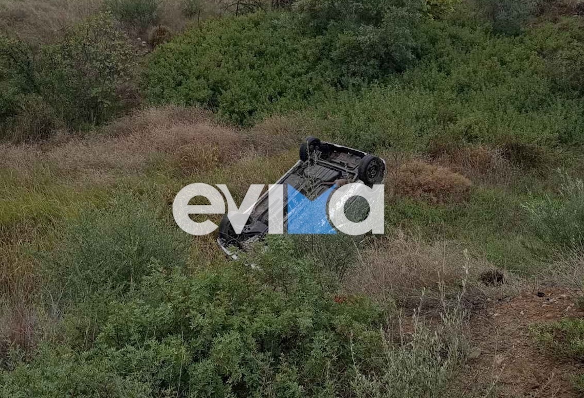 Εύβοια: Σοβαρό ατύχημα με αυτοκίνητο που ανετράπη και κατέληξε σε ρέμα