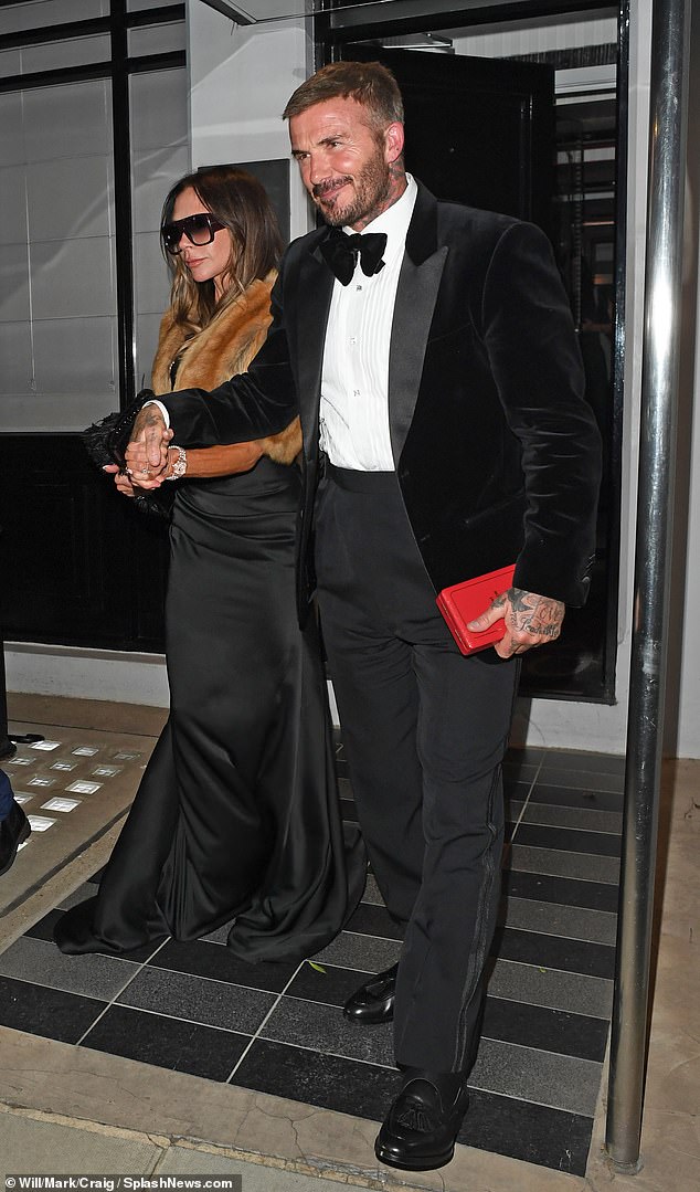 Sir David Beckham's mother leaves family dinner with a snack as his ...