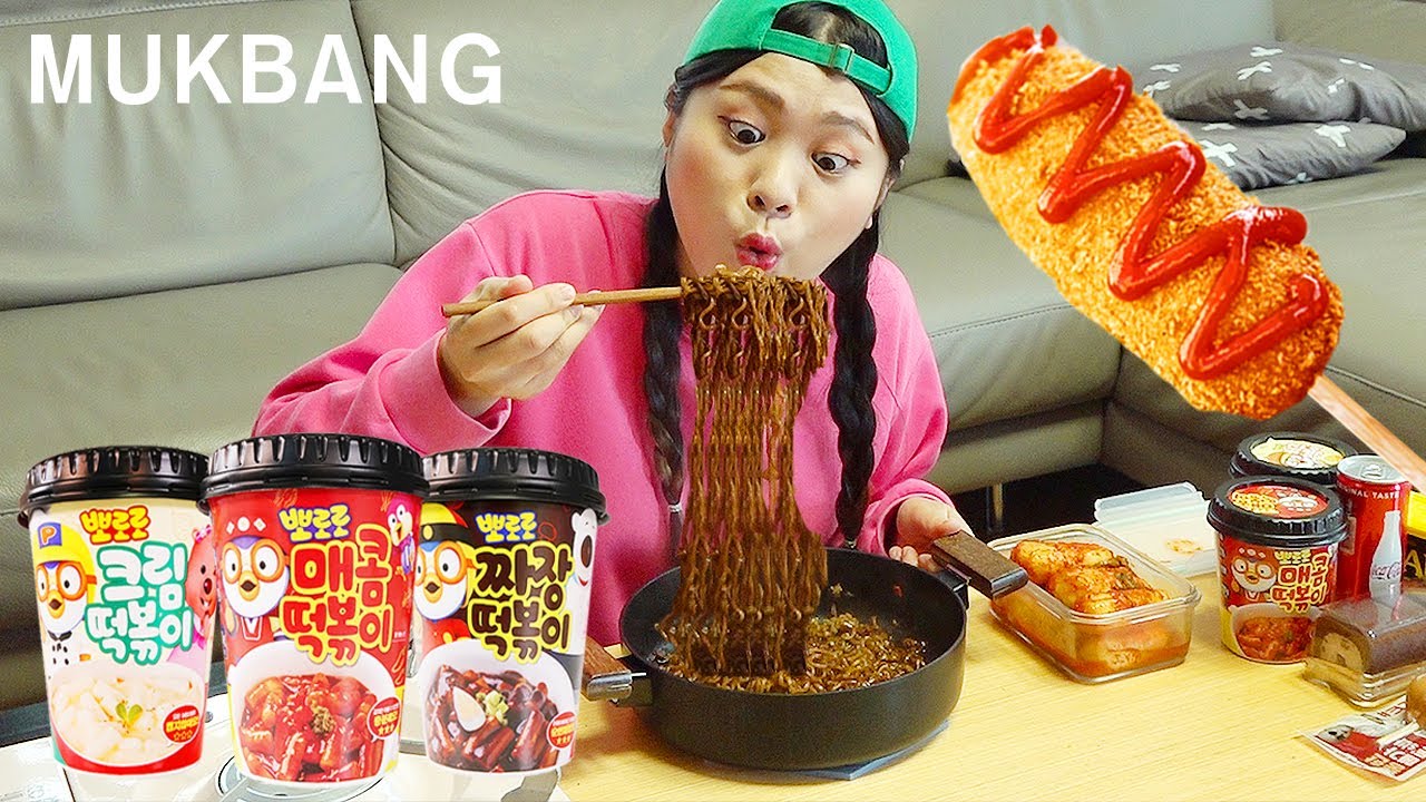 Toko serba ada hotdog mie hitam mukbang DONA
