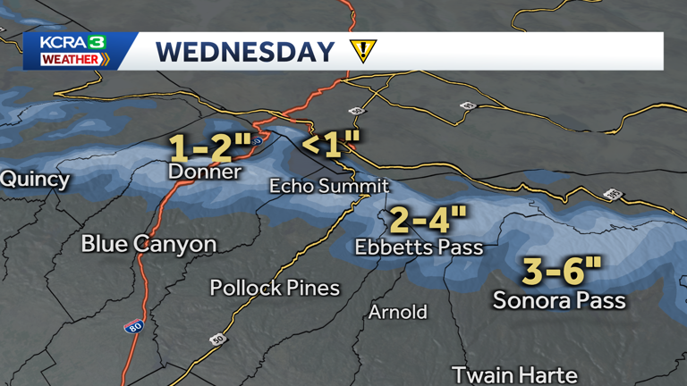 Northern California rain, wind and snow: Wednesday storm brings morning ...