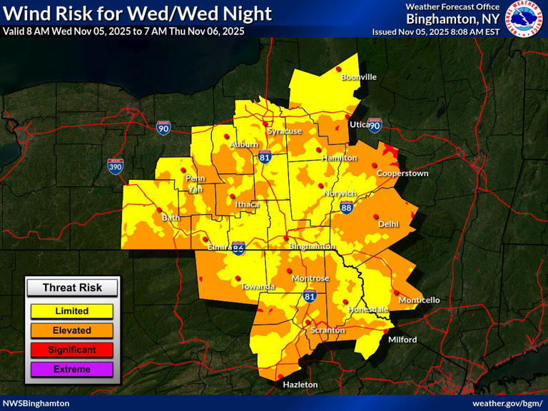 Elmira, Corning areas brace for high winds. Power outages, tree damage ...