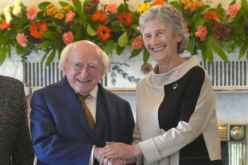 President-elect Catherine Connolly welcomed into Aras by Michael D Higgins