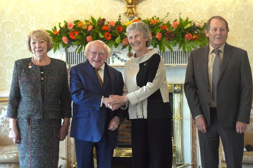 President-elect Catherine Connolly welcomed into Aras by Michael D Higgins