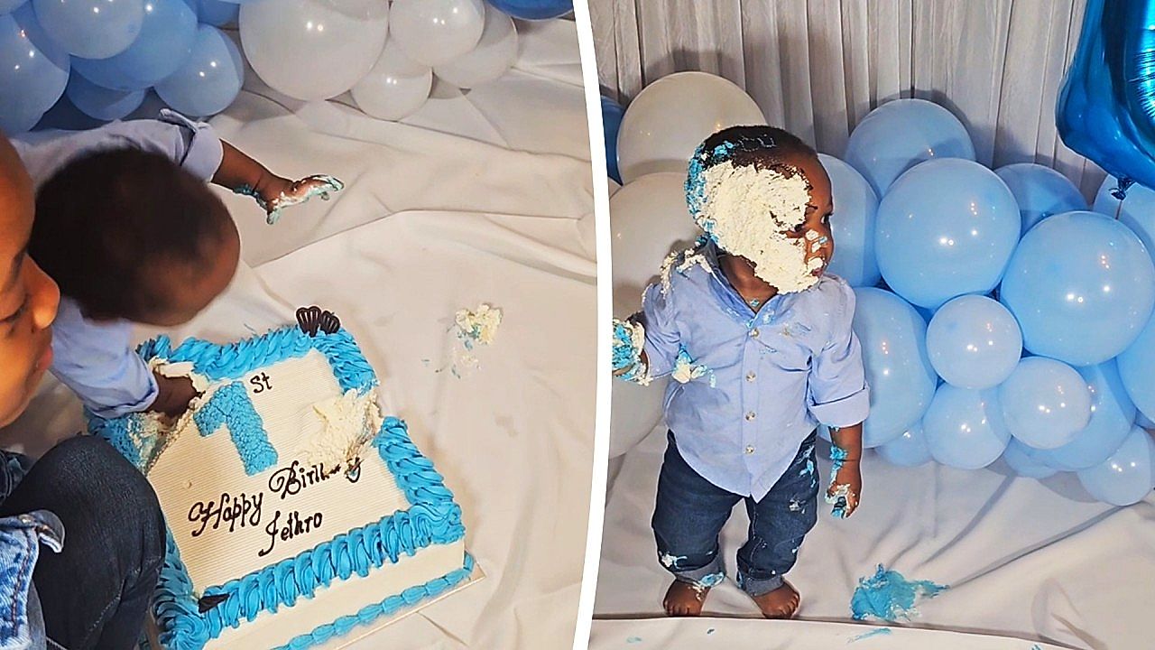 Adorable photoshoot: One-year-old ruins birthday cake with hilarious ...