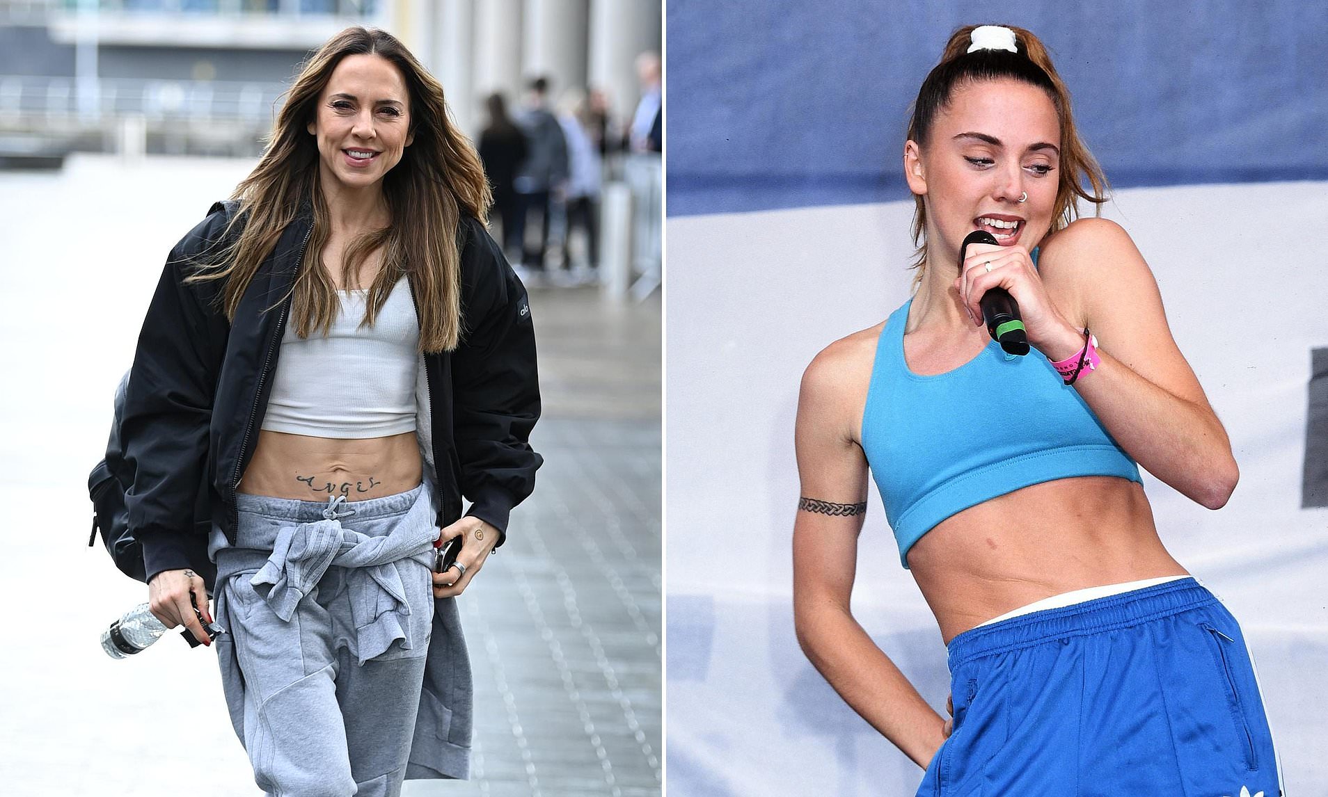 Mel C, 51, flashes her washboard abs in a crop top as she arrives at BBC Breakfast studios