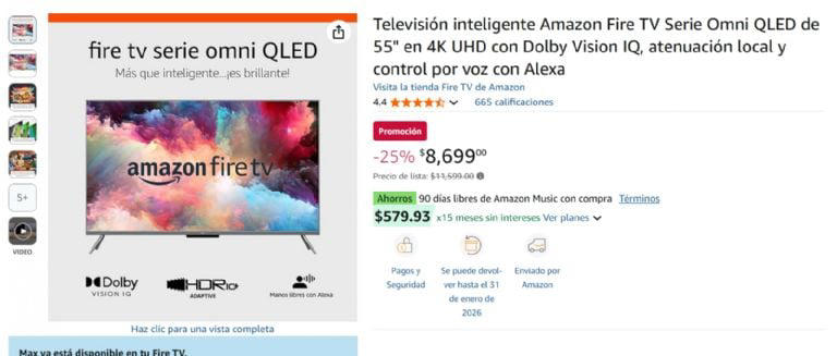 Amazon rebaja el precio de esta televisión inteligente que controlas ...