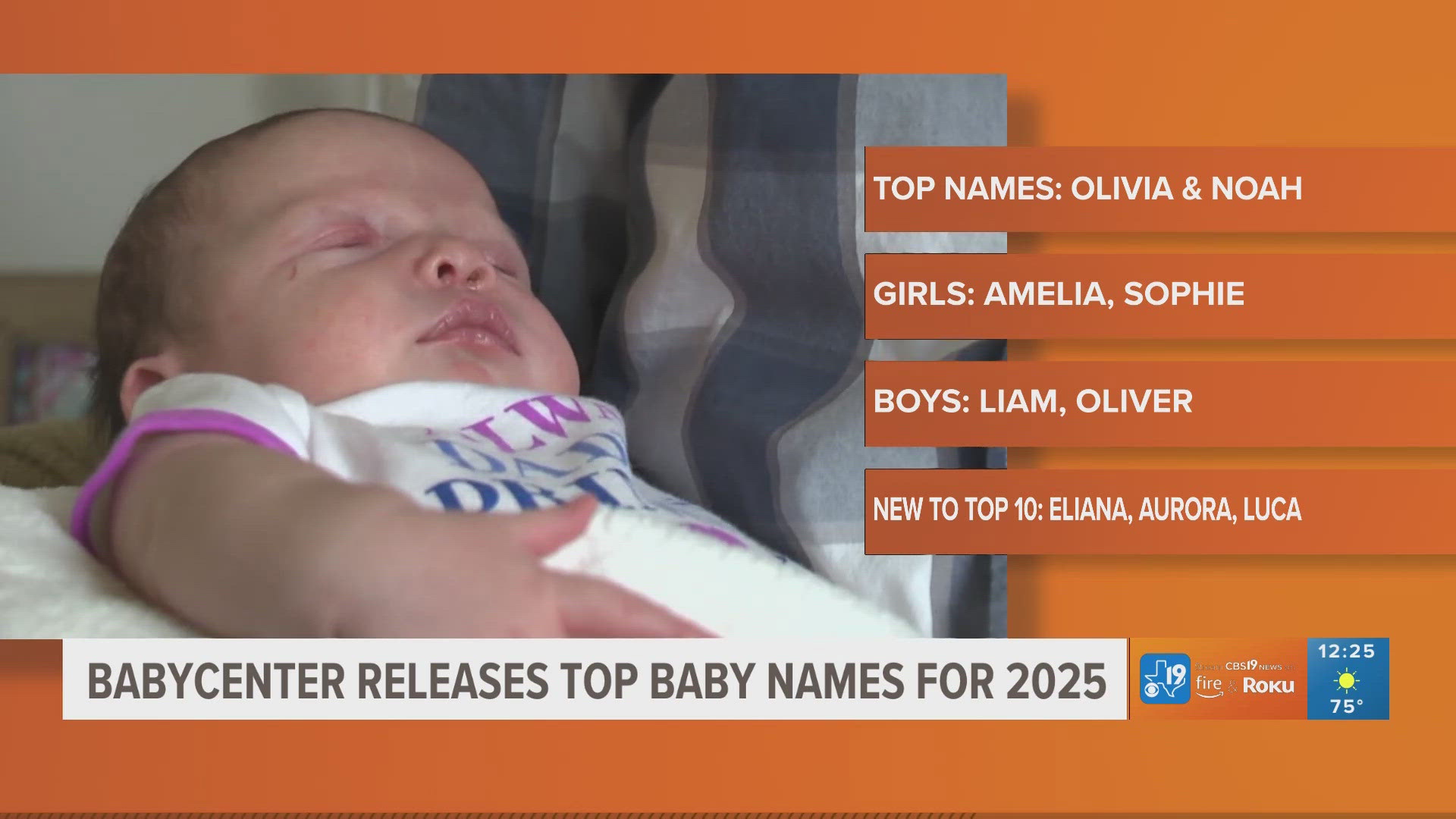 What are the top 10 baby names for 2025?