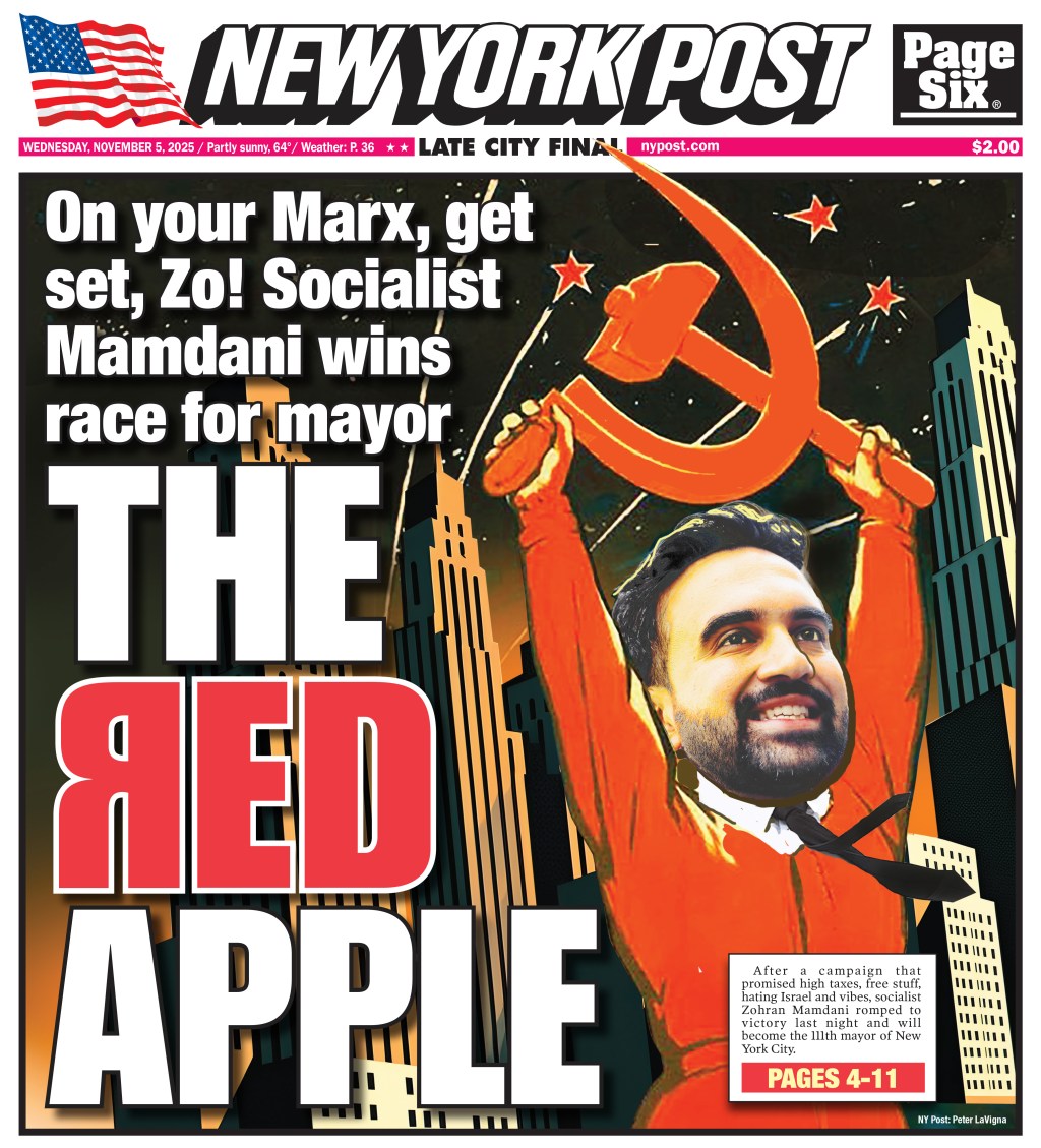 New York Post’s cover on Zohran Mamdani election sold out in NYC — and ...