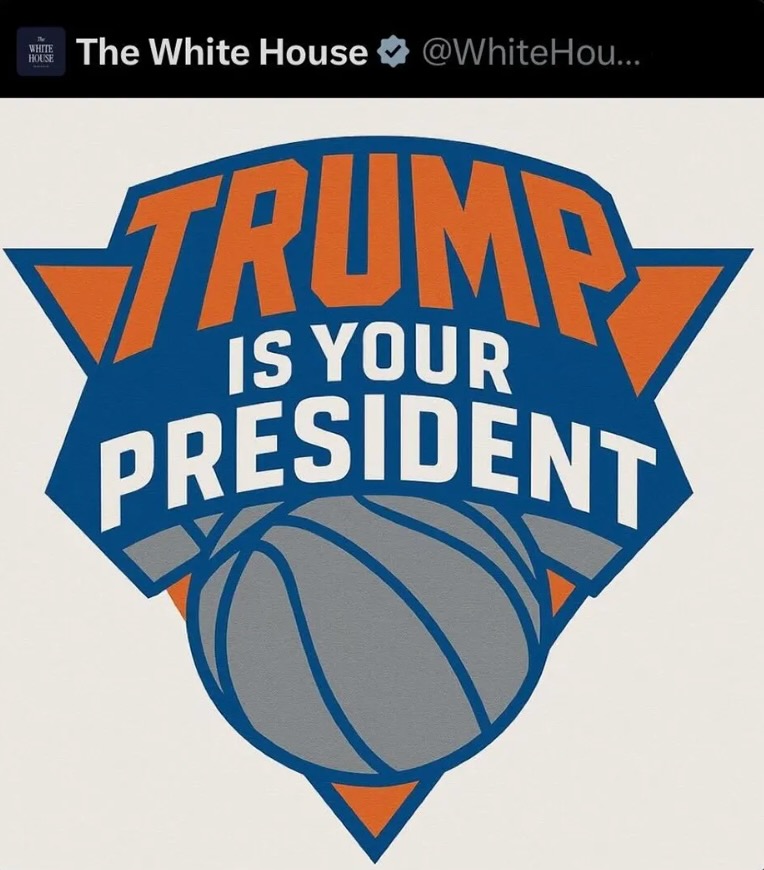 Donald Trump's White House deletes post with mock Knicks logo taunting ...