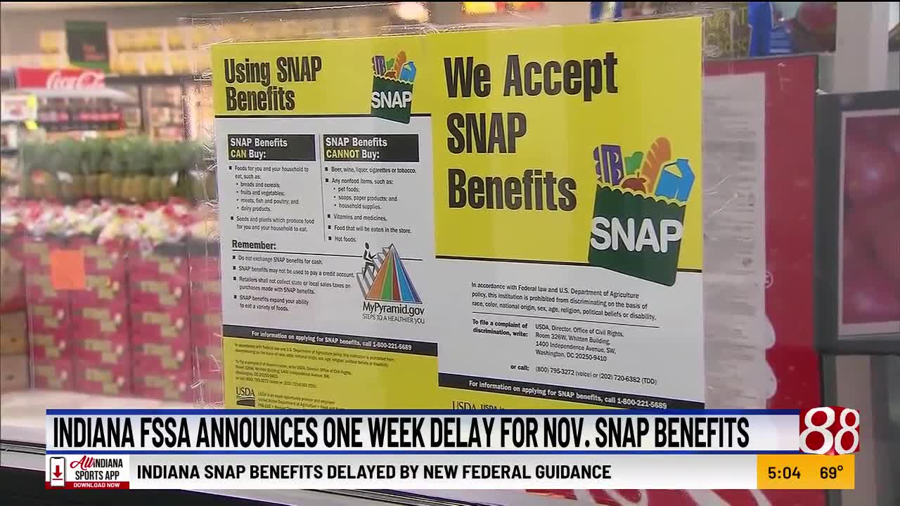 Indiana FSSA announces one weekend delay for November SNAP benefits