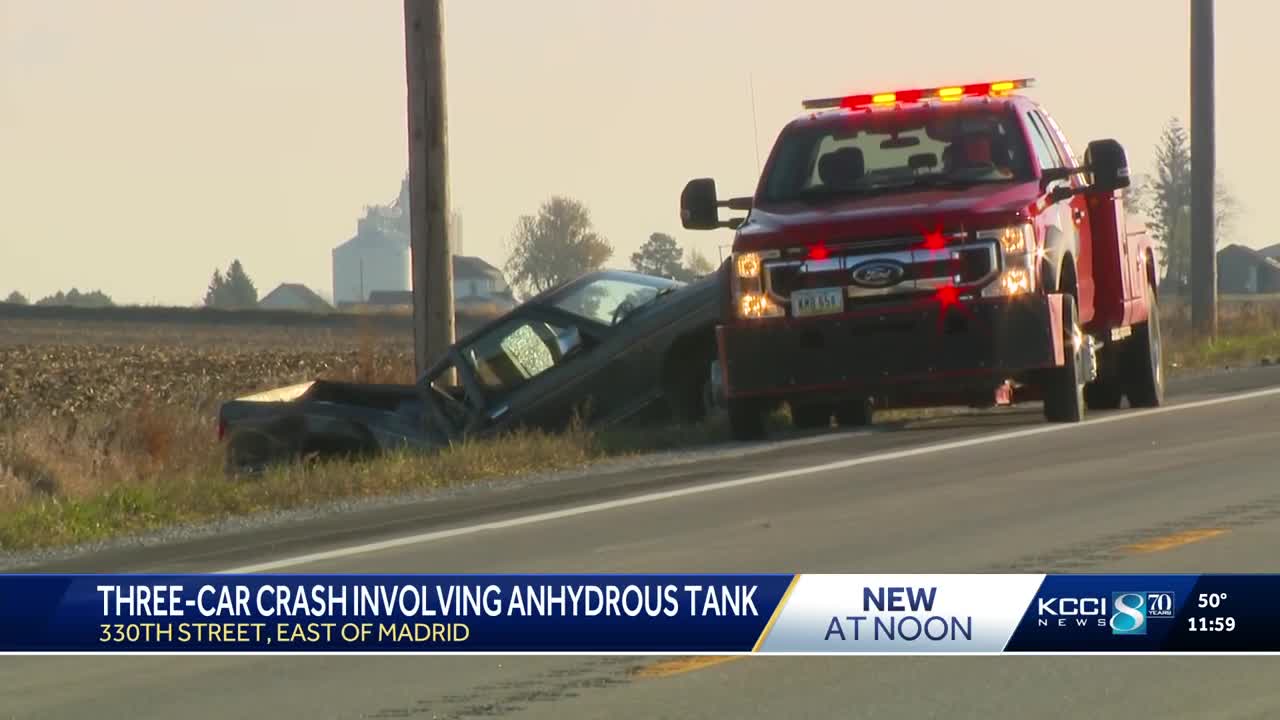 Anhydrous tank crash reported Wednesday near Madrid