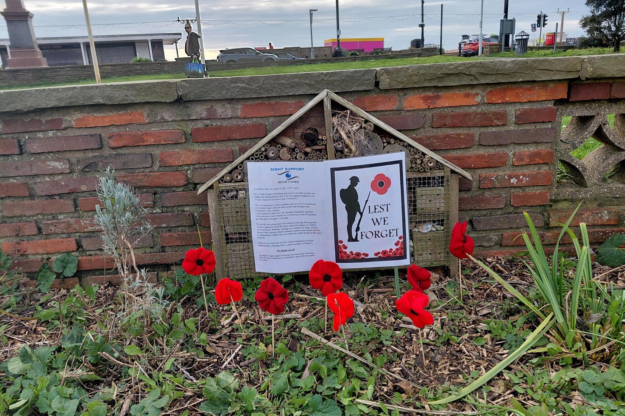 Worthing sight support charity creates Remembrance display of knitted ...