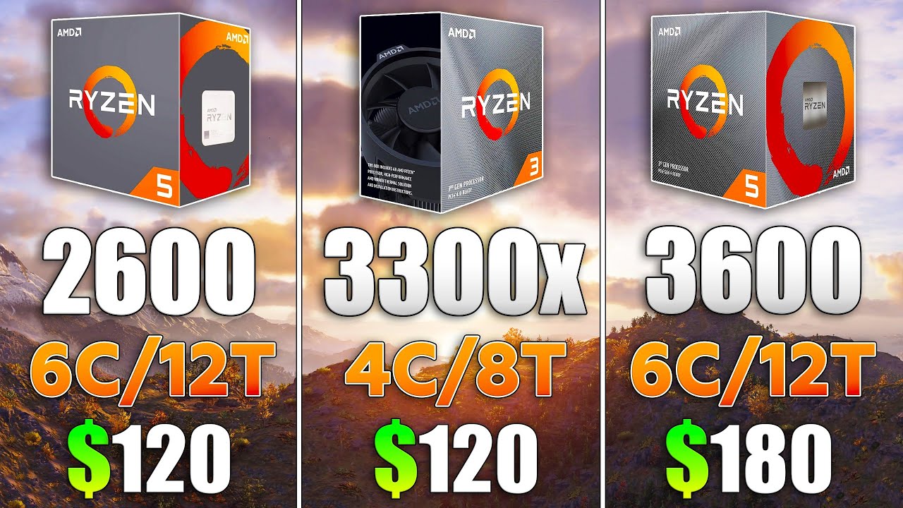 Ryzen 3 3300X vs Ryzen 5 2600 vs Ryzen 5 3600 test in 9 games