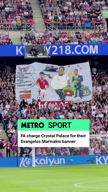 FA charge Crystal Palace for Evangelos Marinakis banner vs Nottingham ...
