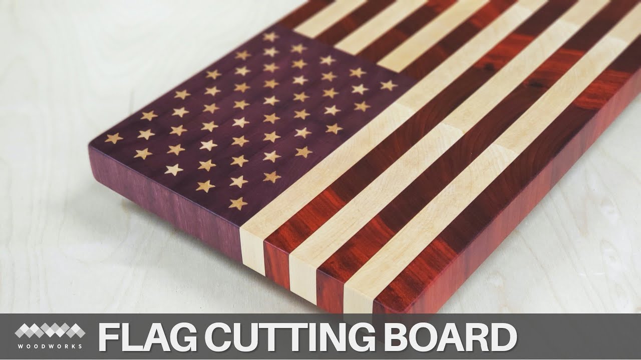 I built a stunning US flag cutting board 🇺🇸