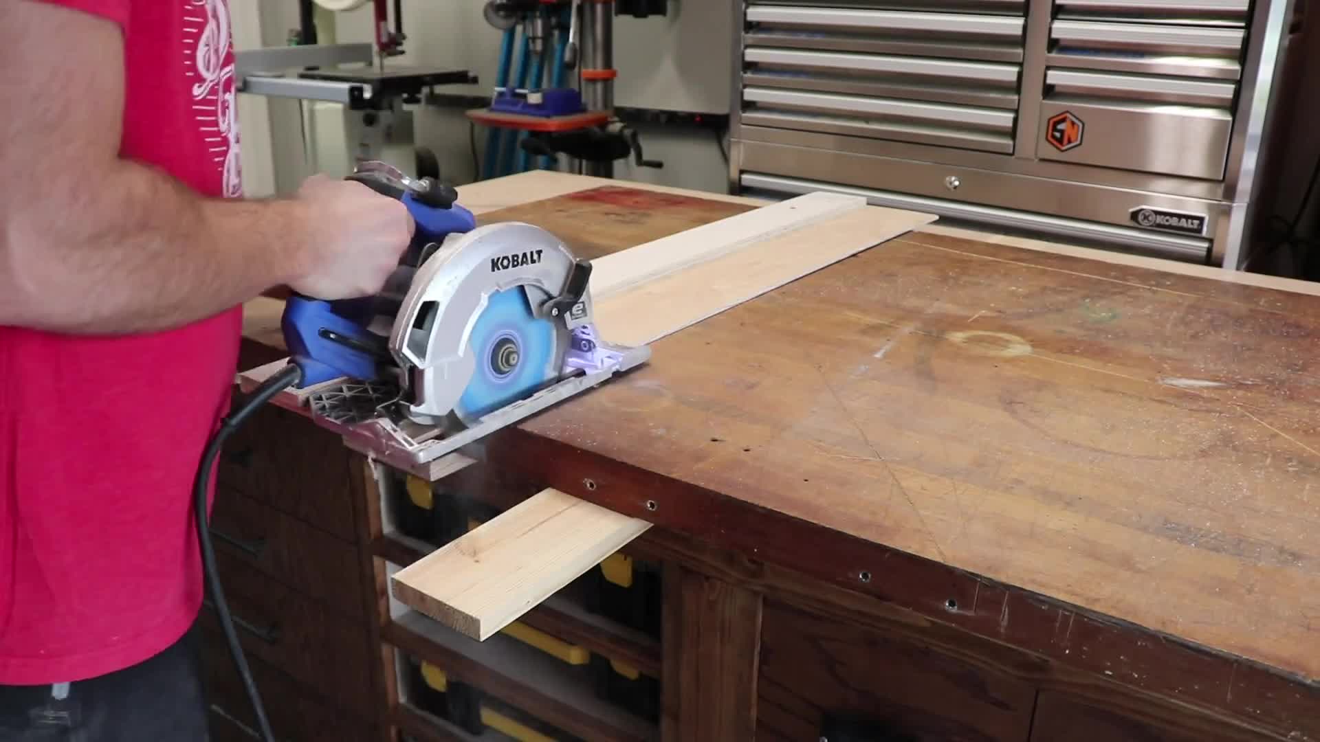 Heavy duty shop workbench with Lista cabinets