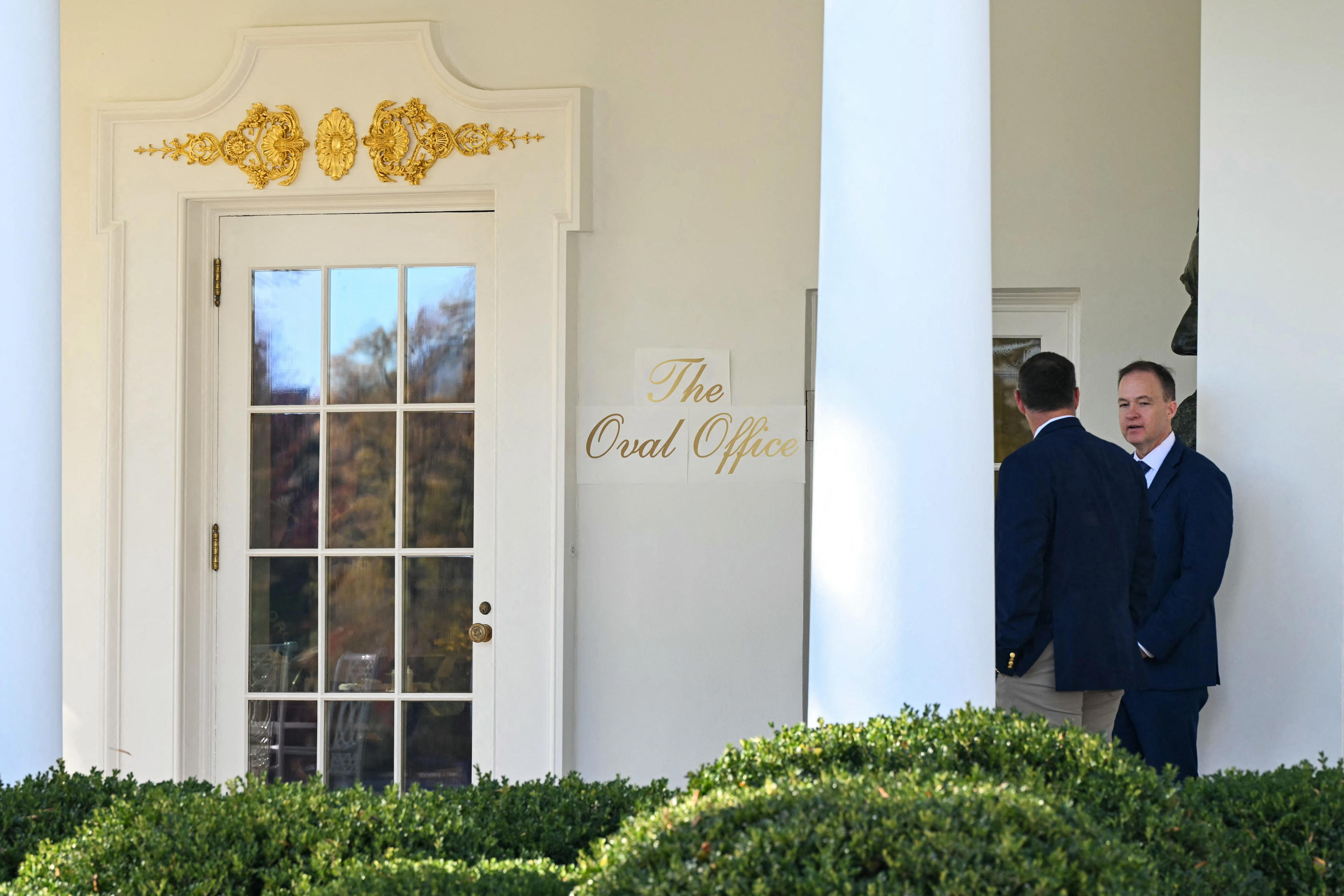 Gold lettering appears at White House in Trump's latest alteration. See ...
