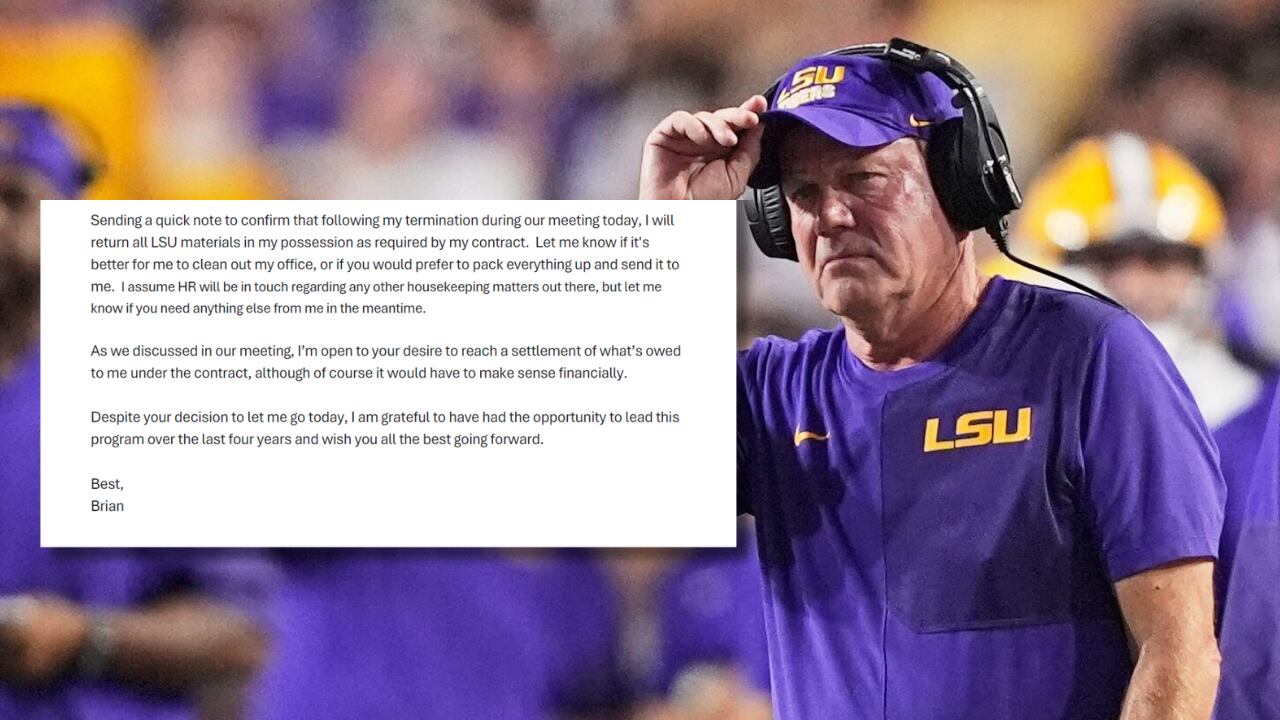 Brian Kelly thanks LSU, says he’s open to “settlement”