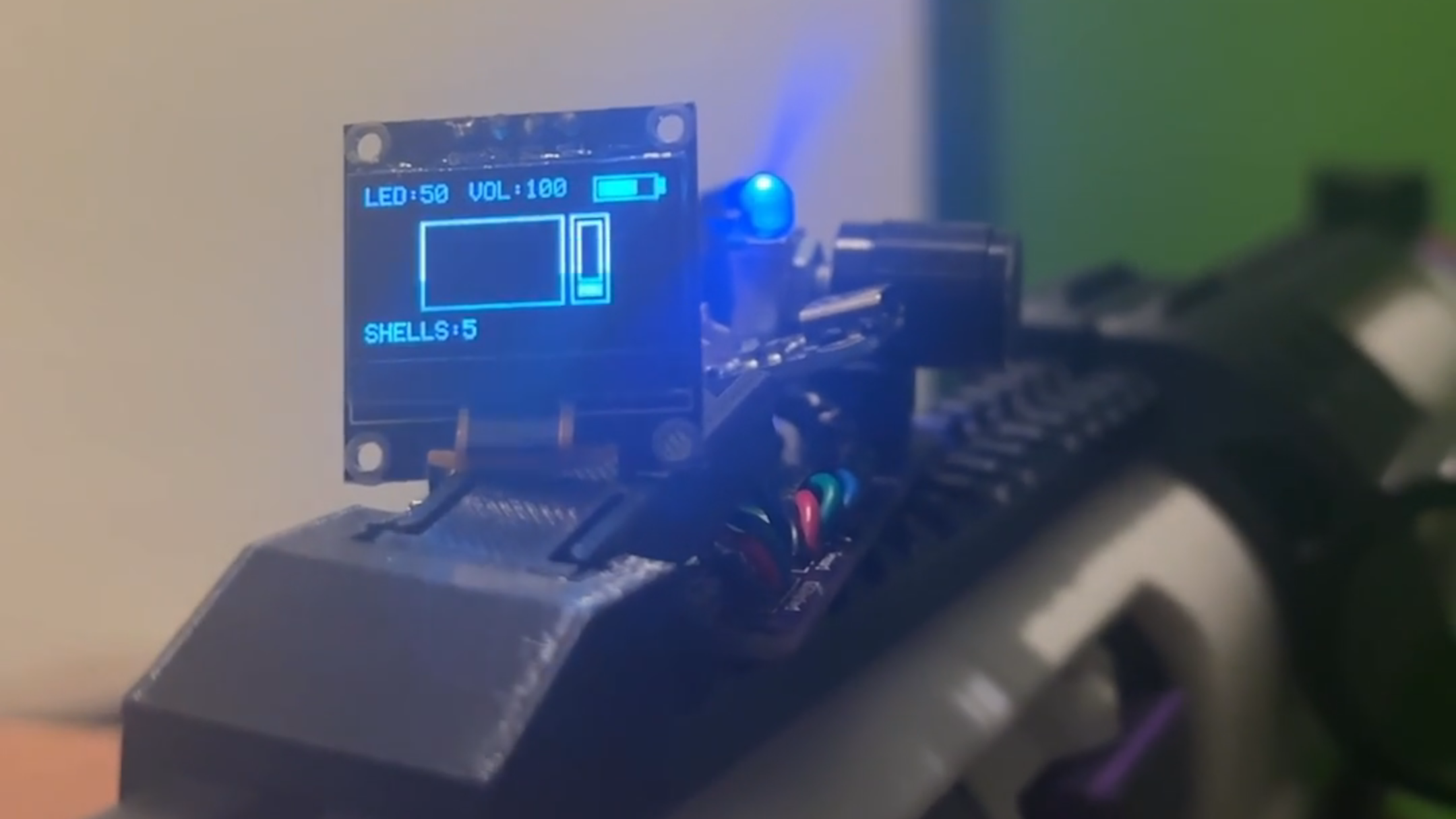 Someone created an ammo counter for their Nerf shotgun using a Raspberry Pi