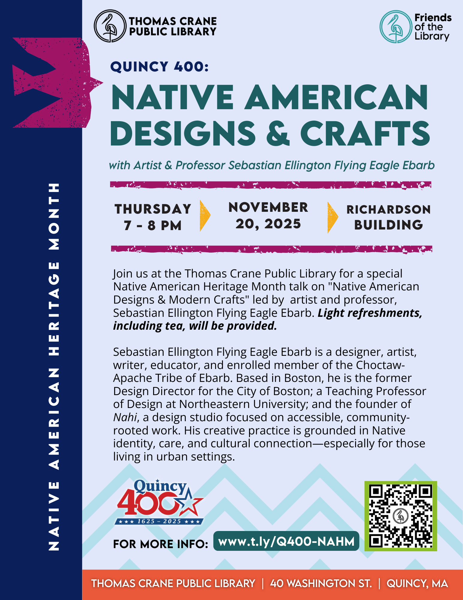 Celebrate Native American Heritage Month with programs at Thomas Crane ...