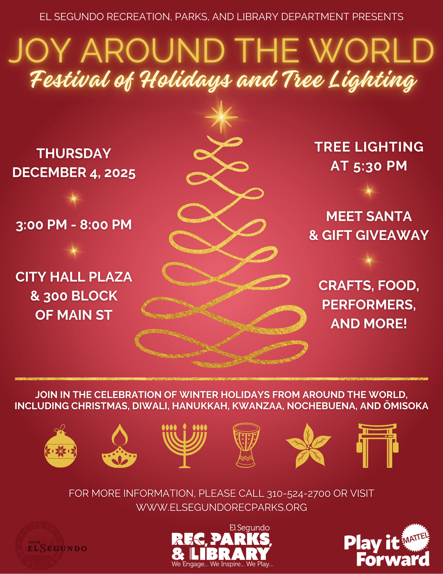 JOY AROUND THE WORLD: FESTIVAL OF HOLIDAYS AND TREE LIGHTING, LA