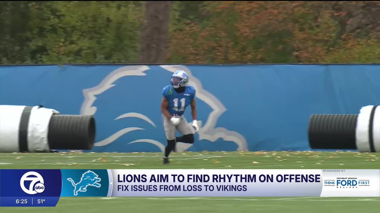 Lions aim to find rhythm on offense, fix issues from loss to Vikings