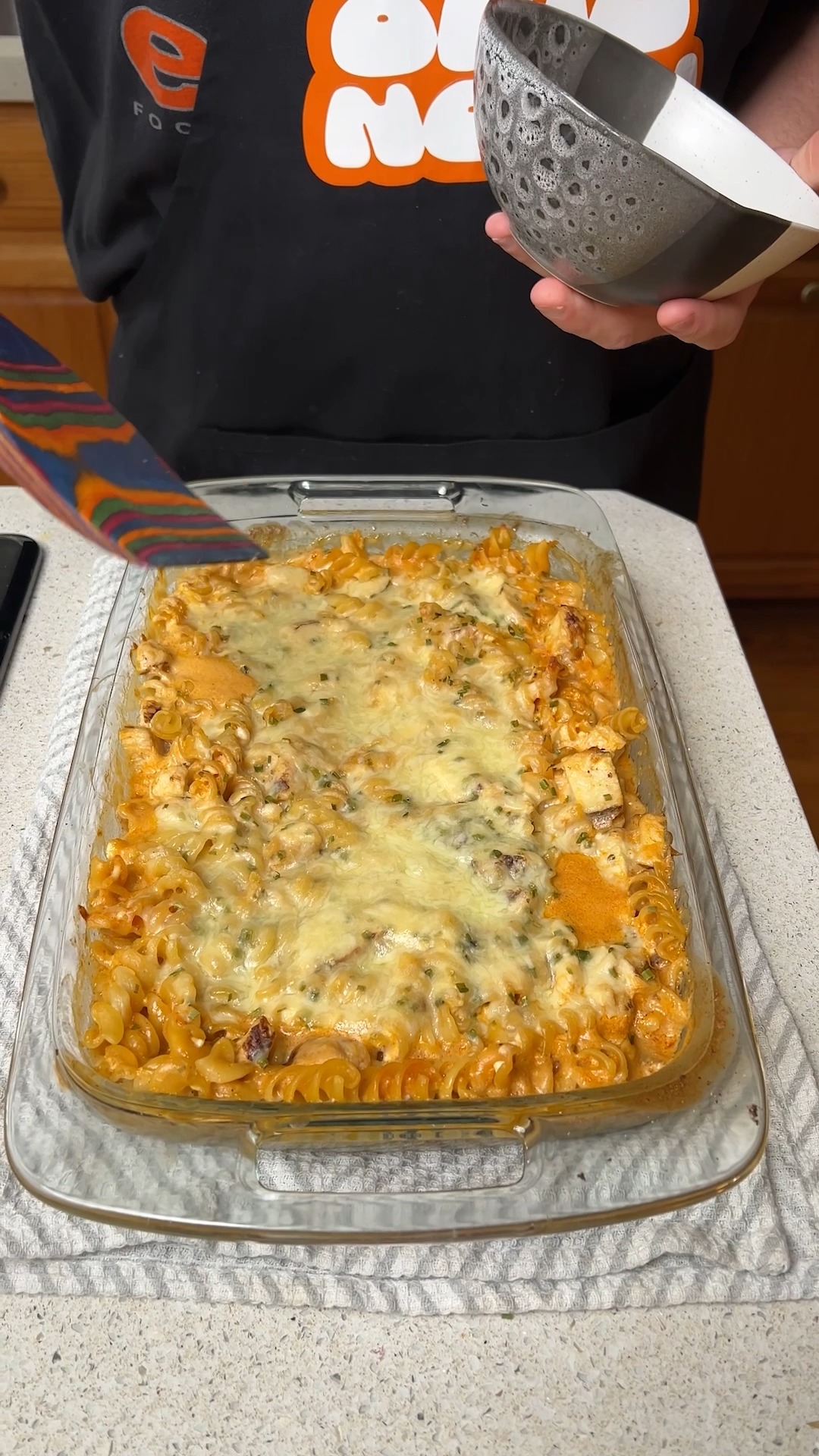 Dump and Bake: Buffalo Chicken Pasta