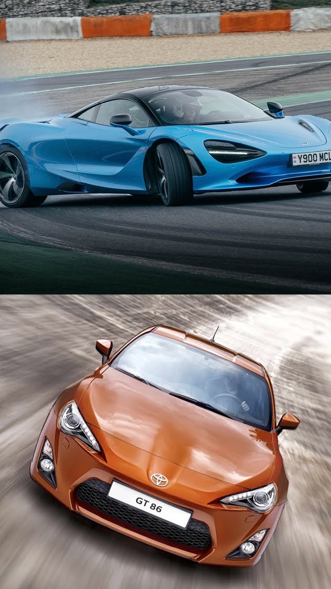 McLaren 750S and Toyota GT 86