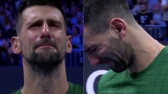 Novak Djokovic in tears on court, breaks down in emotional moment, pays ...