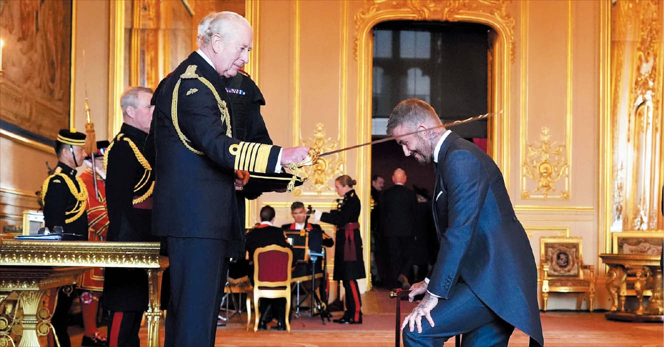 Beckham Knighted by King Charles III at Windsor Castle
