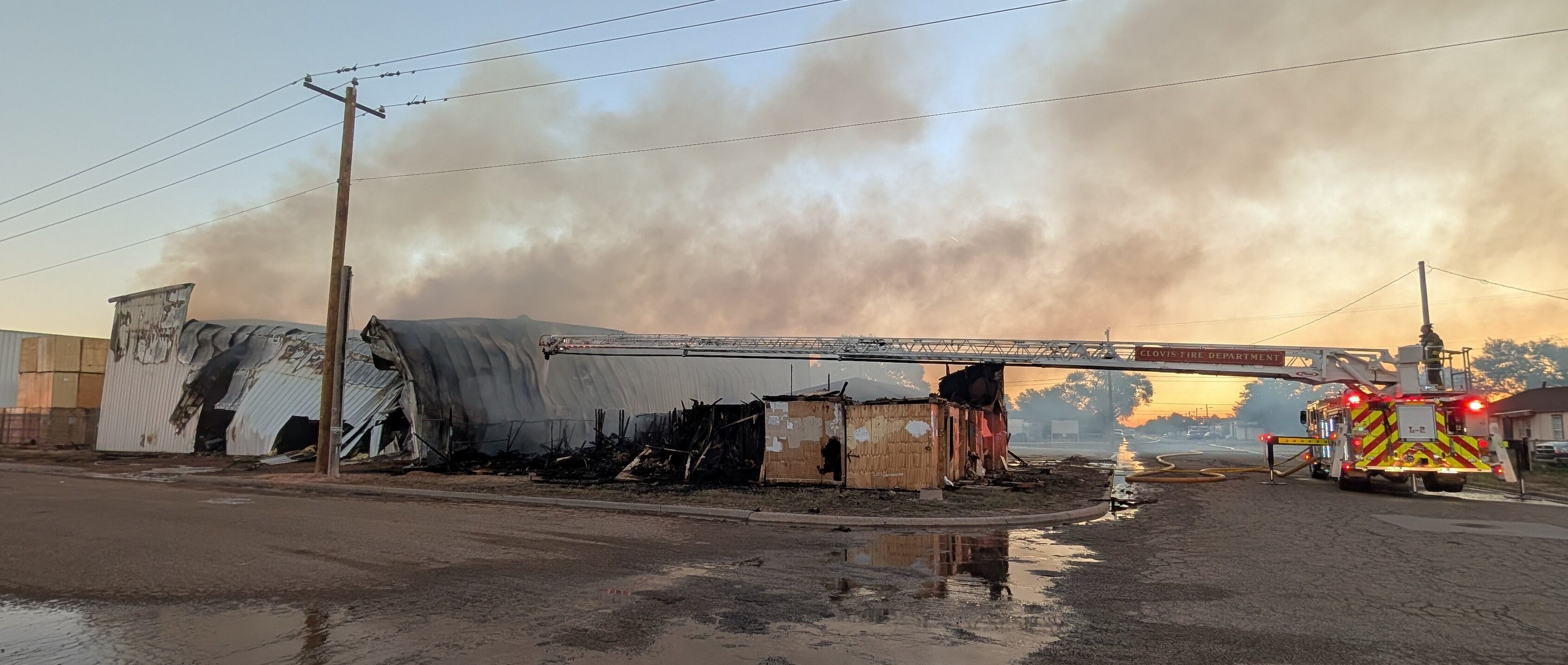 Storage building fire in Clovis causes road closures, authorities ...