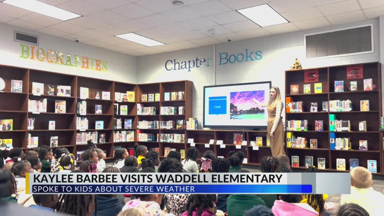 Meteorologist Kaylee Barbee visits Waddell Elementary