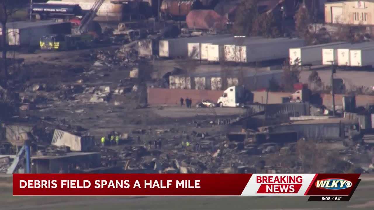 Debris field spans nearly a mile after fatal plane crash in Louisville
