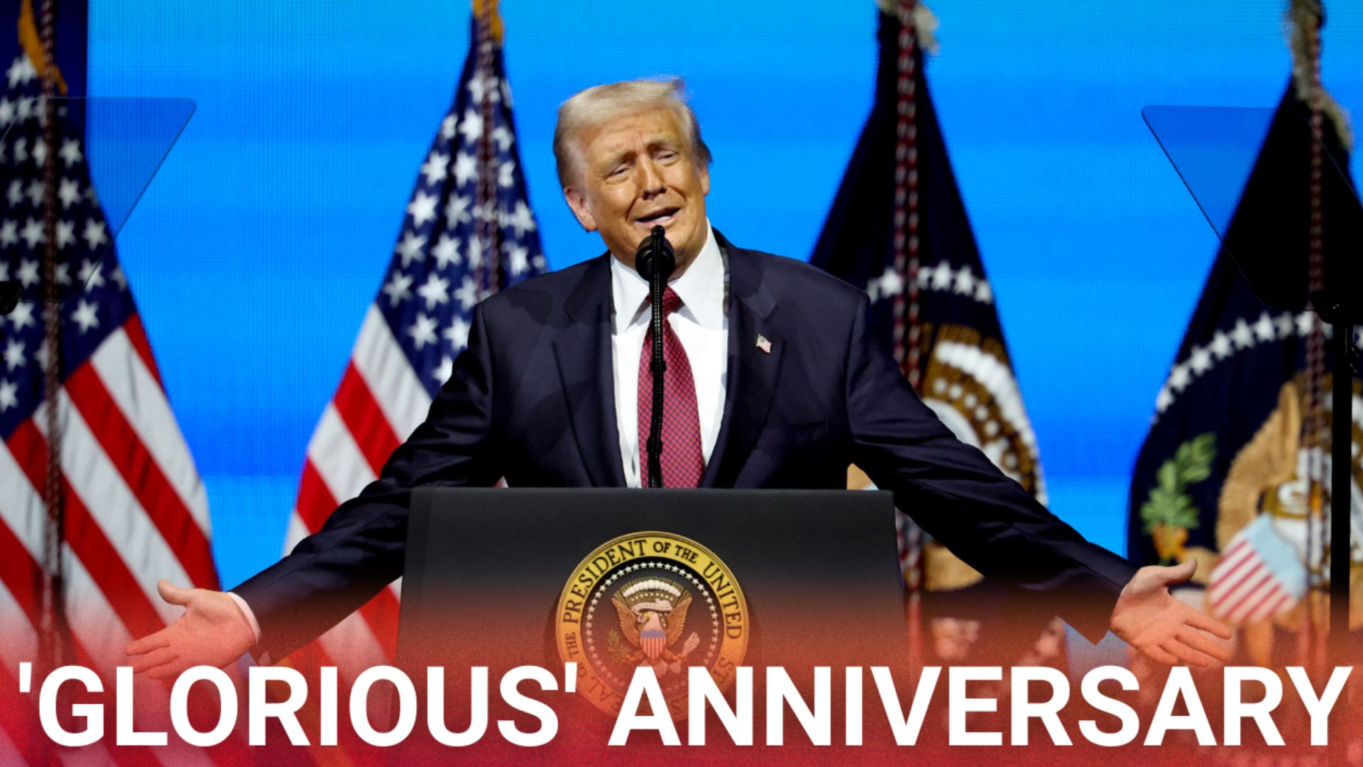 Trump boasts successes on the first anniversary of his 'glorious ...