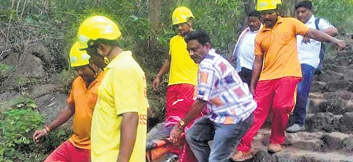 Sambalpur woman trapped in crevice rescued by firefighters after two hours