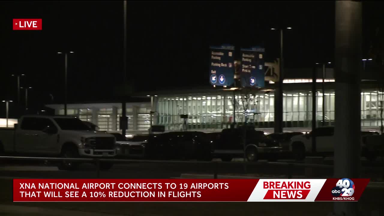 XNA connects to 19 airports that will see flight reduction