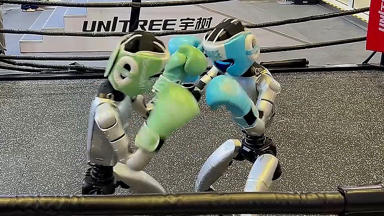 AI-controlled robots fight in boxing match at Shanghai expo