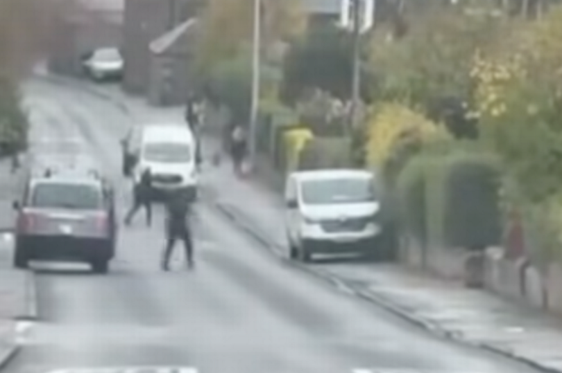 Footage captures driverless van speeding down city street before hero ...