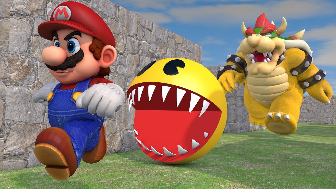 Pacman vs Super Mario vs Bowser